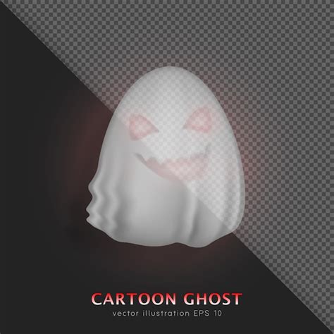 Premium Vector Cartoon Flying Tricky White Bedsheet Ghost With Red