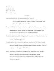 APA Citation Reference Page Docx David Gourdeau October ENG Professor