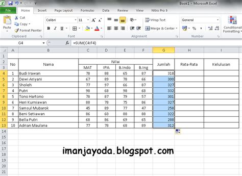 Rumus Menghitung Jumlah Di Ms Excel
