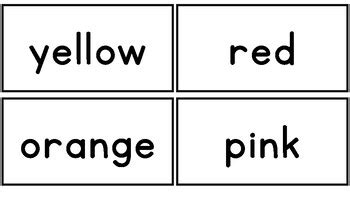 Color Word Flash Cards By Andrea Murnen Tpt