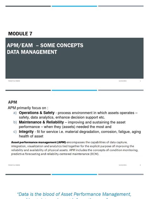Asset Data In The Apm Implementation Pdf Reliability Engineering