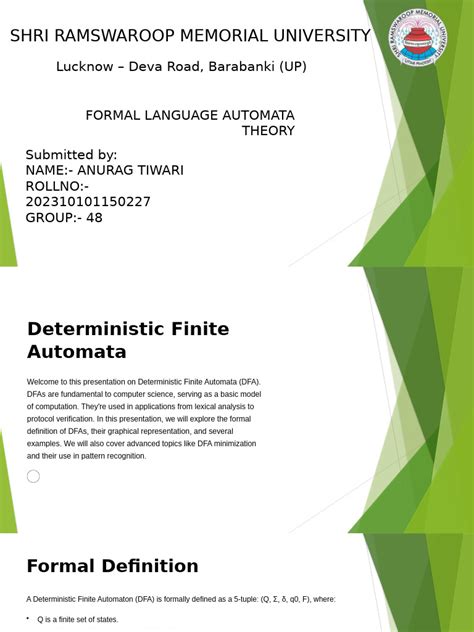 deterministic finite automata pdf automata theory formal methods
