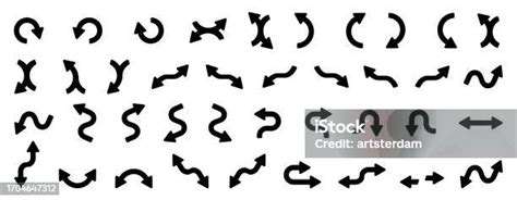 화살표 또는 80개 아이콘의 커서 집합입니다 현대 간단한 검은 화살표 벡터 아이콘 팩 교통 신호 표지판에 대한 스톡 벡터 아트 및 기타 이미지 교통 신호 표지판 화살표