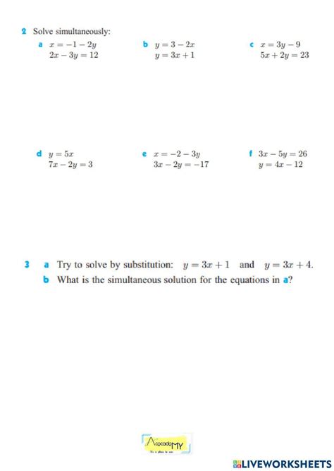 Mastering Simultaneous Equations A Worksheet Guide