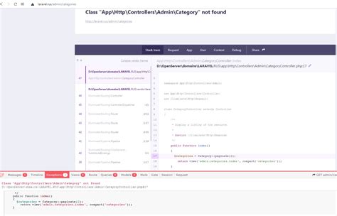 Php Laravel 8 Class Appcontrollersadmincategory Not Found