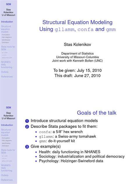 Structural Equation Models With Latent V Pdf Structural Equation Modeling Least Squares