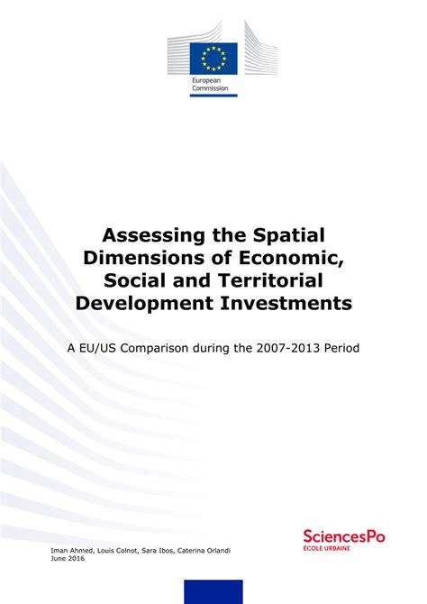Pdf Assessing The Spatial Dimensions Of Economic Social And