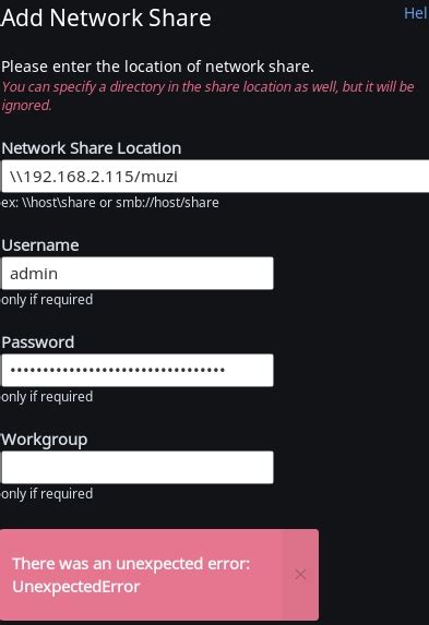 Rock Nas Smb Unexpected Error Resolved Network Settings Support Roon Labs Community