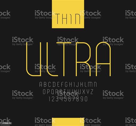 둥근 초박선 트렌디 한 간단한 알파벳 산 세리프 현대 응축 문자와 숫자 벡터 일러스트 10eps에서 글꼴 0명에 대한 스톡 벡터 아트 및 기타 이미지 Istock