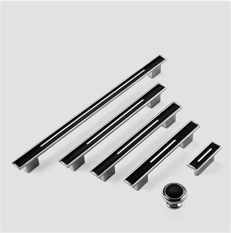 Black Silver Modern Cabinet Handles Pulls Dresser Pulls Drawer Pull