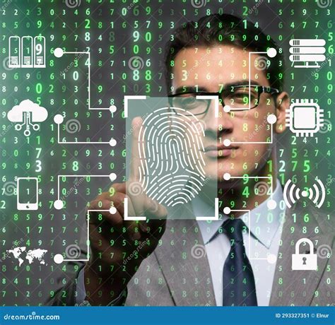 Biometrics Security Access Concept With Fingerprint Stock Image Image
