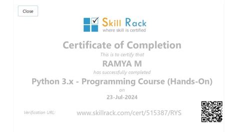 Ramya M On Linkedin Hello Everyone Just Completed An Intensive Python Hands On Programming…