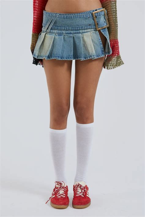 Shop Ludlow Denim Mini Skirt Jaded London Clothing