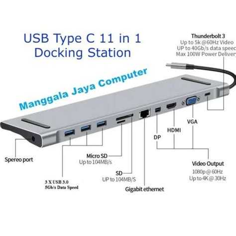 Jual USB Type C 11 In 1 Docking Station USB HUB Multi Port Adapter Shopee Indonesia