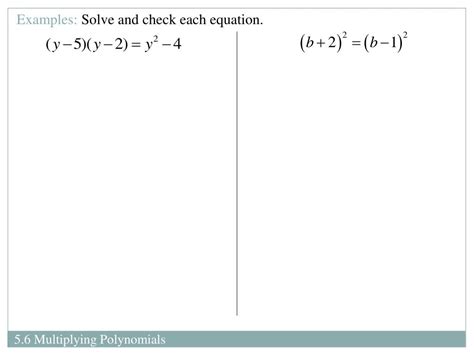 PPT Chapter Section Multiplying Polynomials PowerPoint Presentation ID