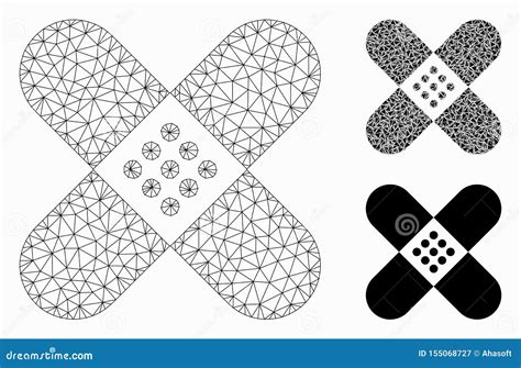 Plaster Vector Mesh Wire Frame Model And Triangle Mosaic Icon Stock Vector Illustration Of