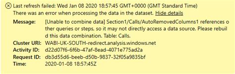 Solved Service Errors Messages Not Seen When Refreshing P Microsoft Fabric Community