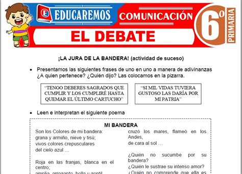 El Debate Para Sexto De Primaria Fichas Gratis 📚