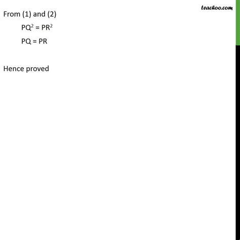 Theorem 102 Class 10 Tangents From External Point Of Circle Are