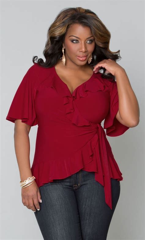 Red Plus Size Blouses