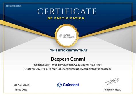 Deepesh Genani On Linkedin Completed Html5 And Css3 Course😄