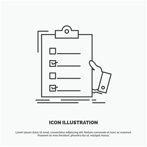 Checklist Check Expertise List Clipboard Icon Line Vector Gray Symbol For Ui And Ux