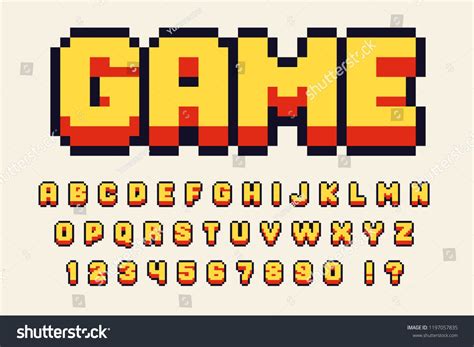 8 Bit Pixel 3d Retro Font