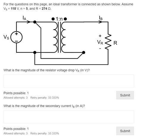Solved For The Questions On This Page An Ideal Transformer Chegg Com