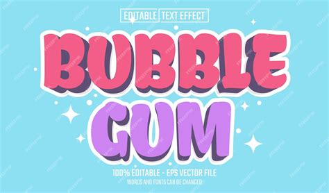 Premium Vector Bubble Gum Editable Text Effect Premium Vector Bubble Gum Editable Text Effect