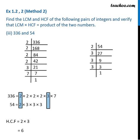 Ex Find LCM And HCF Of The Following Pairs I Ii