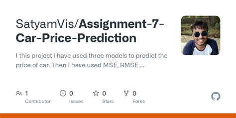 GitHub SatyamVis Assignment 7 Car Price Prediction I This Project I