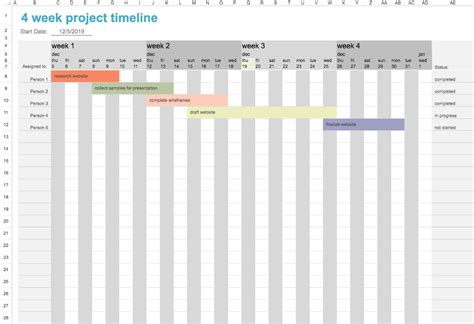 Project Schedule Excel Template