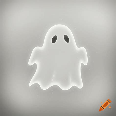 A Simple Glowing White Ghost Illustration With Two Black Oval Eyes