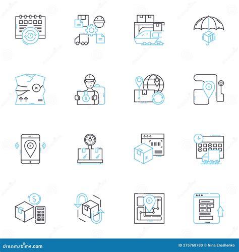Warehousing Solutions Linear Icons Set Storage Logistics Inventory