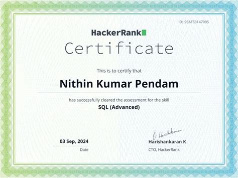 Nithin Kumar Pendam On Linkedin Sql Datascience Continuouslearning