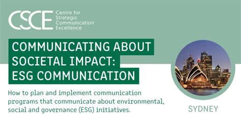Communicating About Societal Impact Esg Communication Sydney • Csce