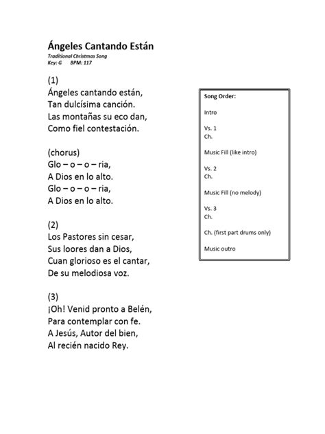 Ángeles Cantando Letra Y Música Pdf
