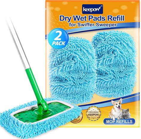 Keepow Reusable Dry Sweeping Cloths Microfiber Wet Pads