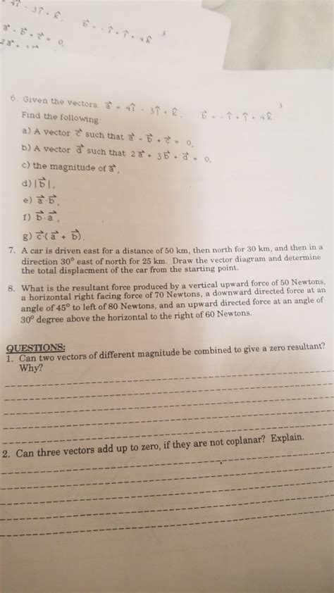 Solved Can Three Vectors Add Up To Zero If They Are Not Chegg