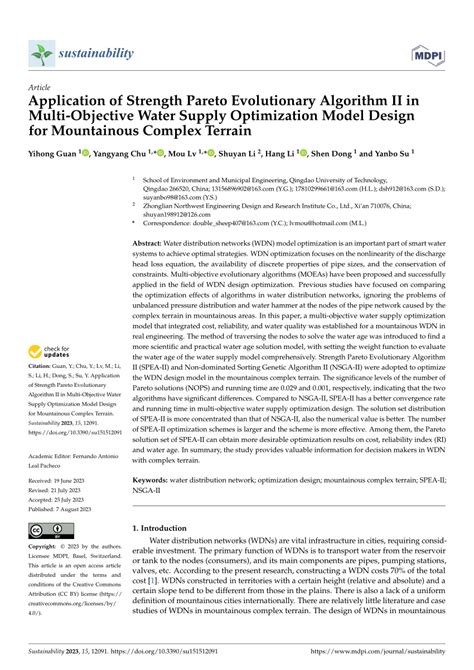 pdf application of strength pareto evolutionary algorithm ii in multi