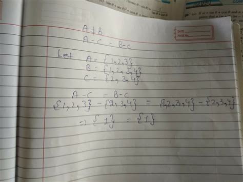 Give An Example Of Three Sets A B And C Such That A Is Not Equal To To B But A C B C Brainly In