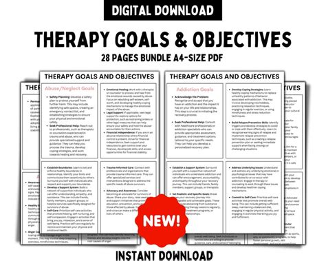 Therapy Goals And Objectives Bundle Clinical Therapy Notes Therapist