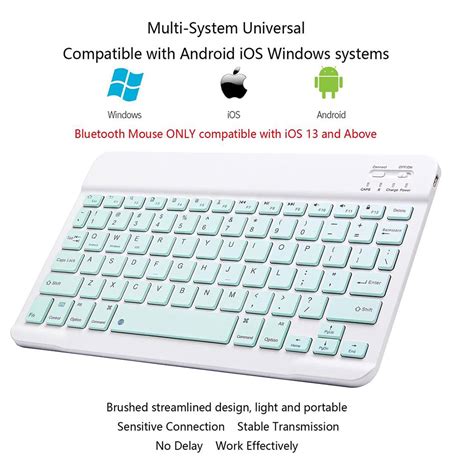 Ultra Slim Bluetooth Keyboard And Mouse Combo Rechargeable Blue