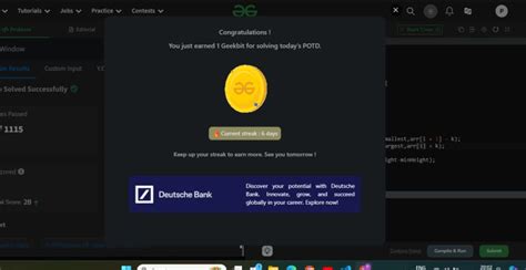 Priya Adhikari On Linkedin Potd Geeksforgeeks Deutschebank