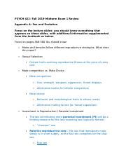 Exam Review Guide Docx PSYCH Fall Midterm Exam Review Appendix A Sex And