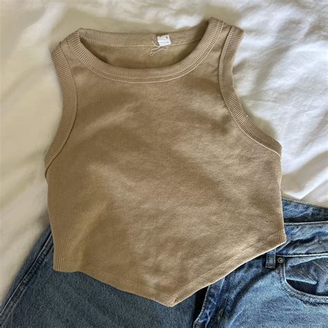 Tan Tank Top Thick Material College Eurosummer Depop