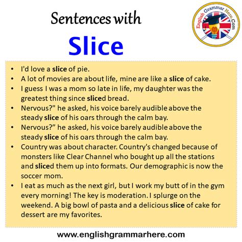 Sentences With Slice Slice In A Sentence In English Sentences For