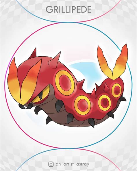 Pokémon Fanartfakémon Artist On Instagram Hyb 013 Grillipede