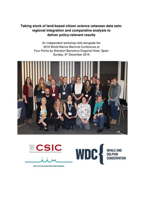 Pdf Taking Stock Of Land Based Citizen Science Cetacean Data Sets Regional Integration And