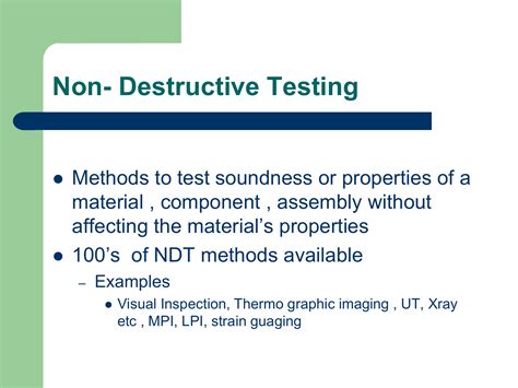 Non Destructive Testing